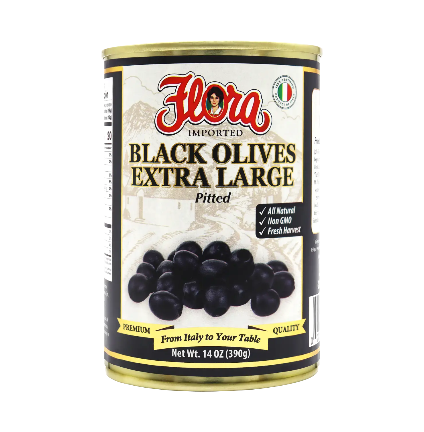 Black Olives Jumbo Pitted - Flora Fine Foods