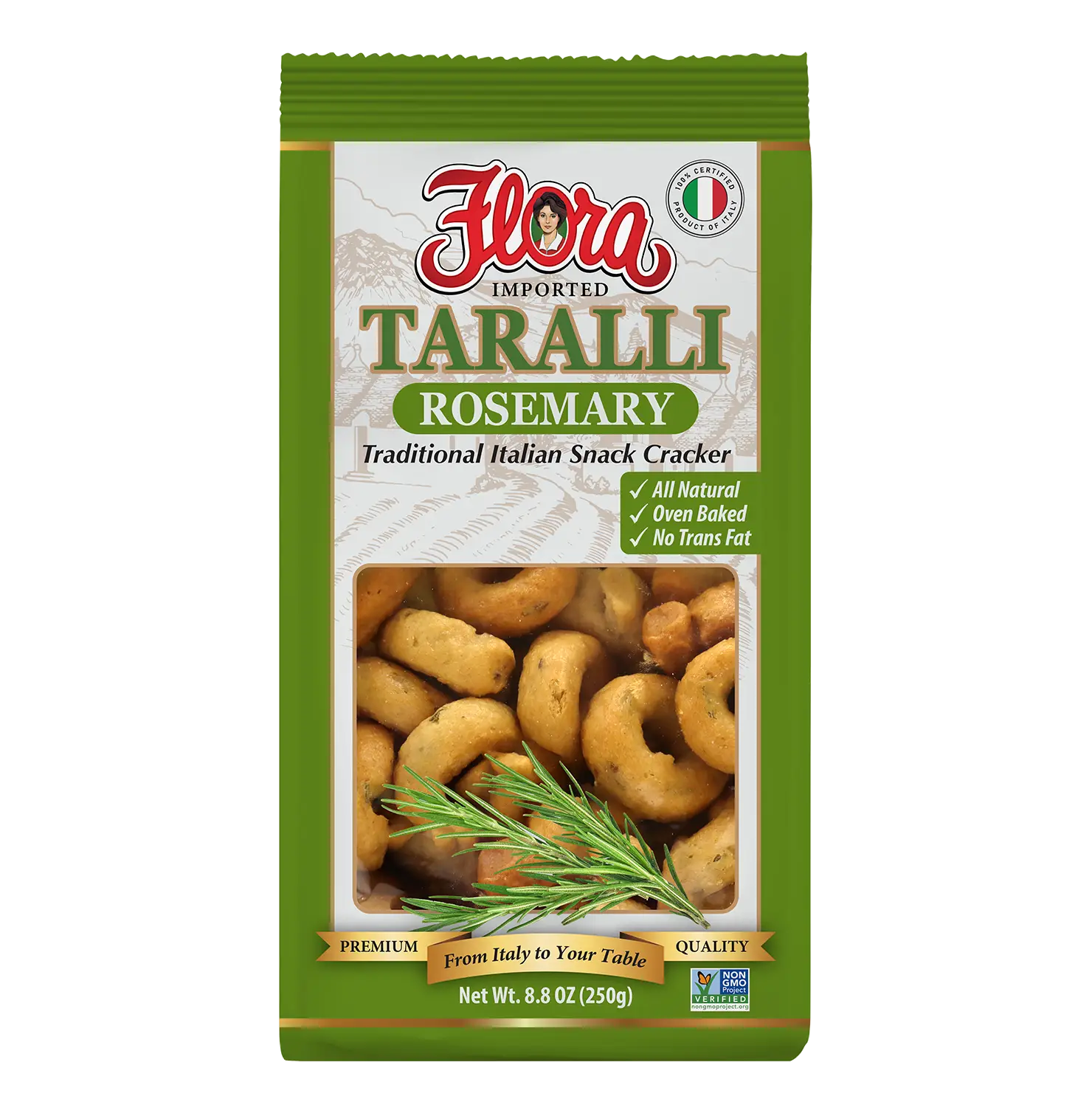 Taralli Rosemary – Italian Snack Crackers - Flora Fine Foods