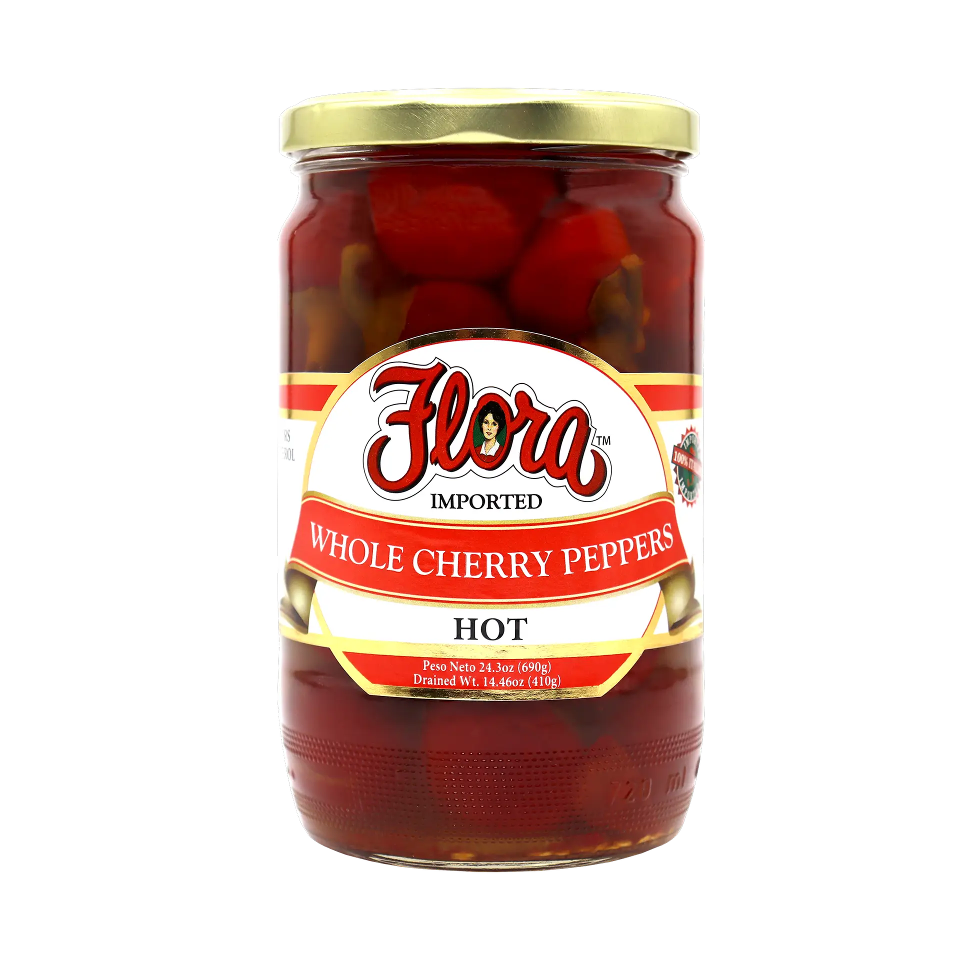 Gourmet Whole Hot Cherry Peppers in Brine - Flora Fine Foods