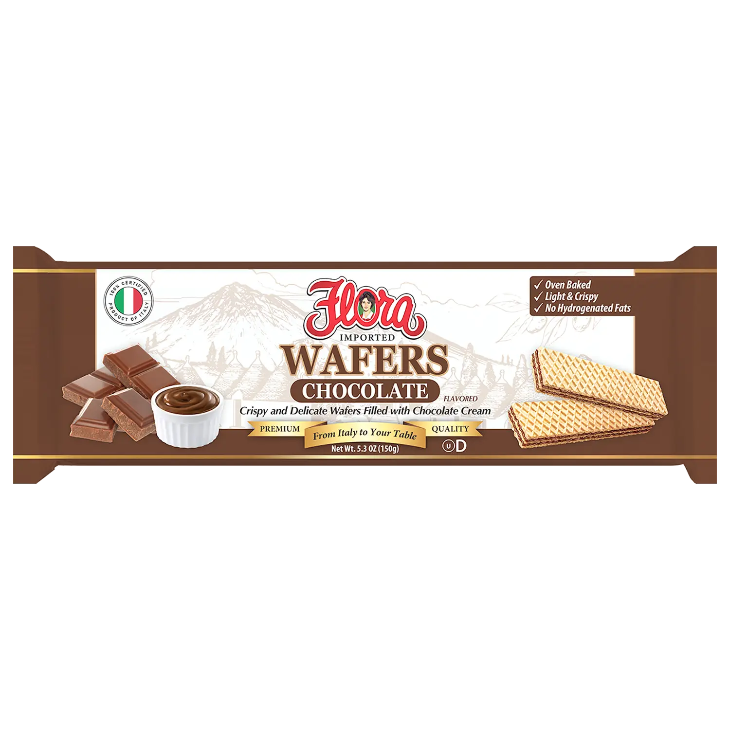 Chocolate Wafers – Crispy Italian Cookies - Flora Fine Foods