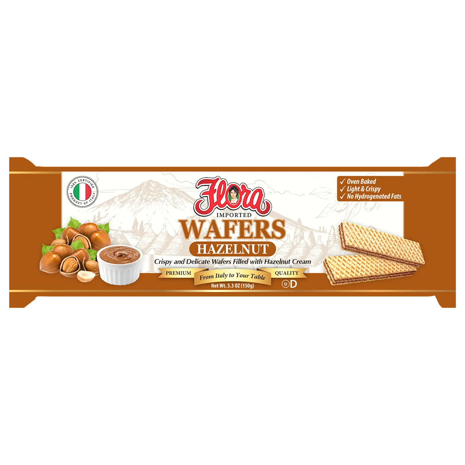 Hazelnut Wafers – Crispy Italian Cookies - Flora Fine Foods