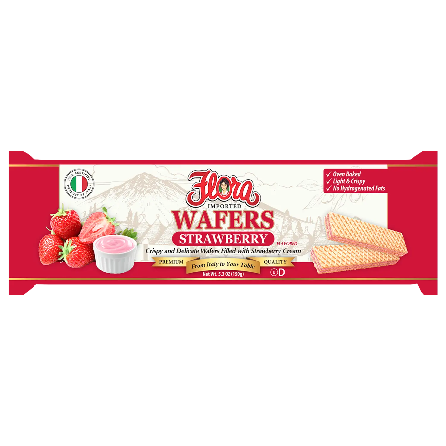 Strawberry Wafers – Crispy Italian Cookies - Flora Fine Foods