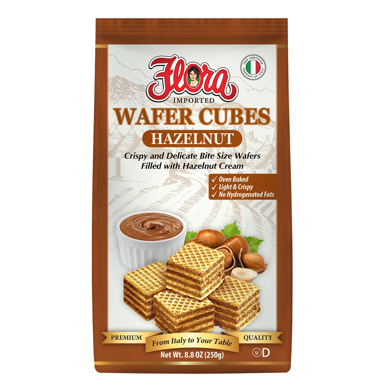 Wafers Cubes - Hazelnut - Flora Fine Foods